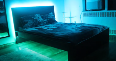 How to Under Bed Frame install led strip lights video tutorial | RGB IC ...