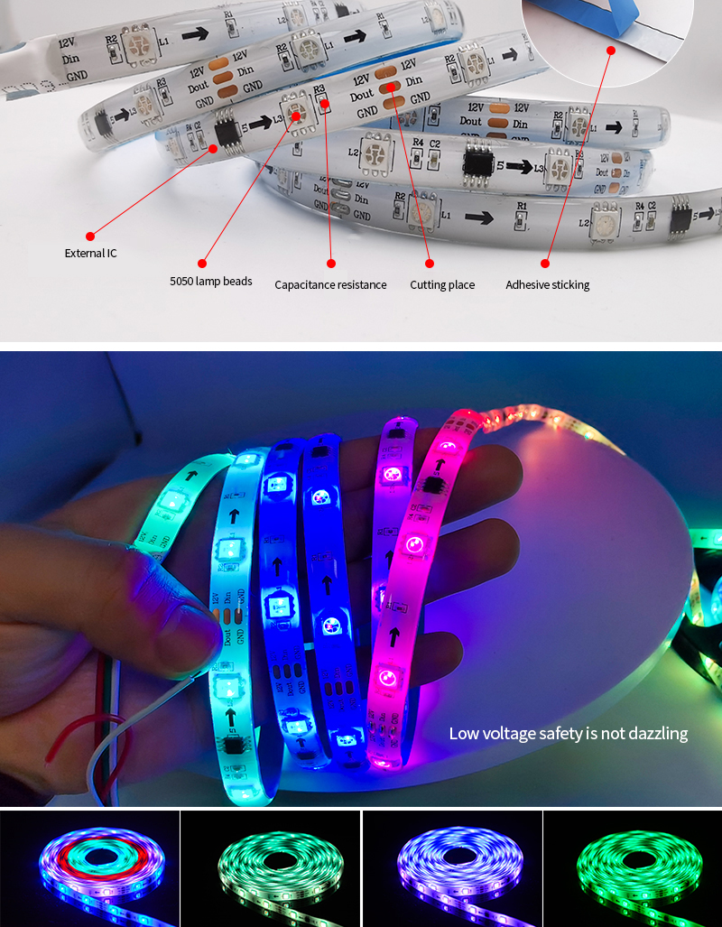 12V RGBIC Led Strip Kit | RGB IC Lights